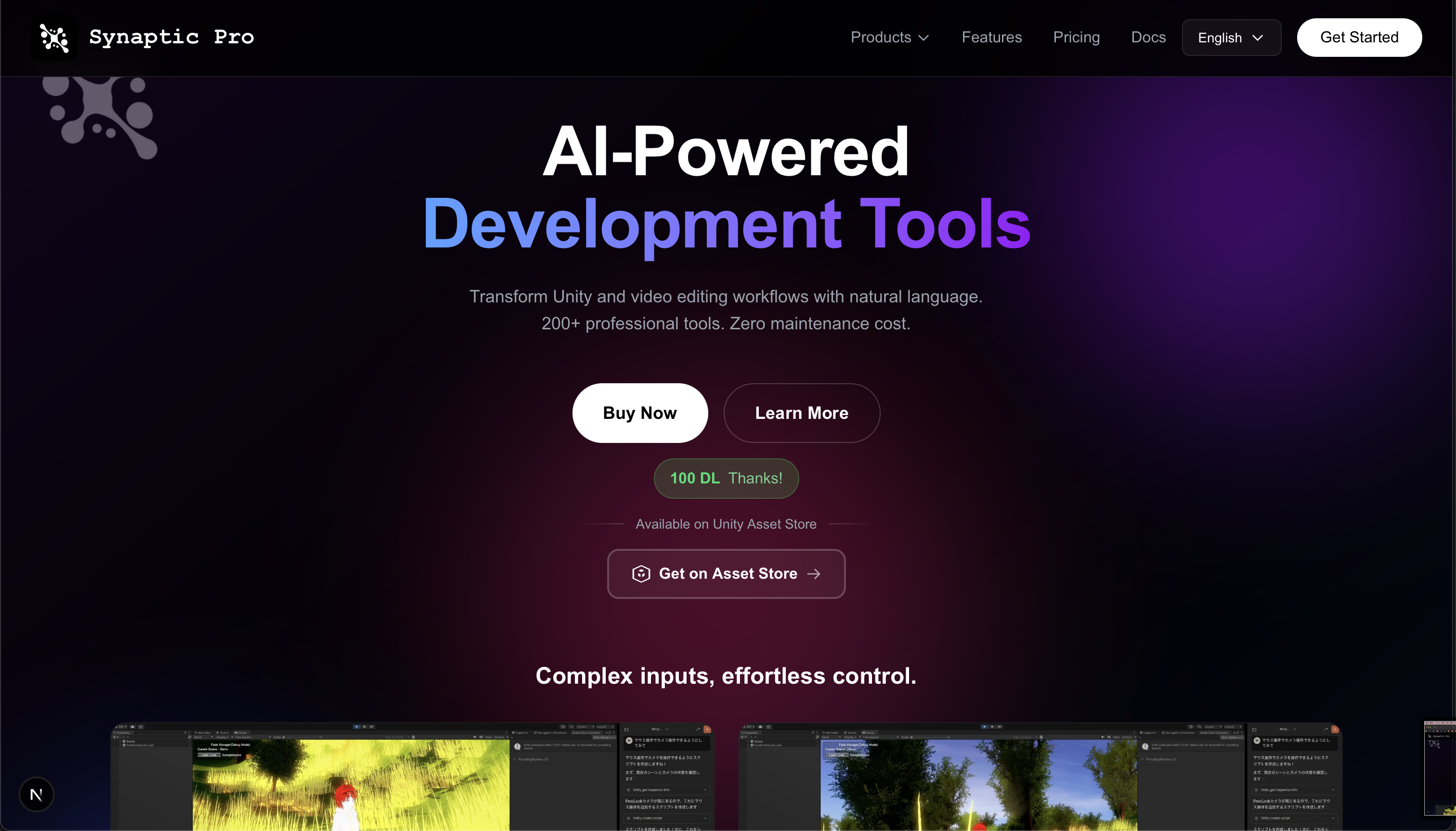 Looking FOR Synaptic AI Pro for Unity -自然言語でUnityを操作 | RipperStore Forums